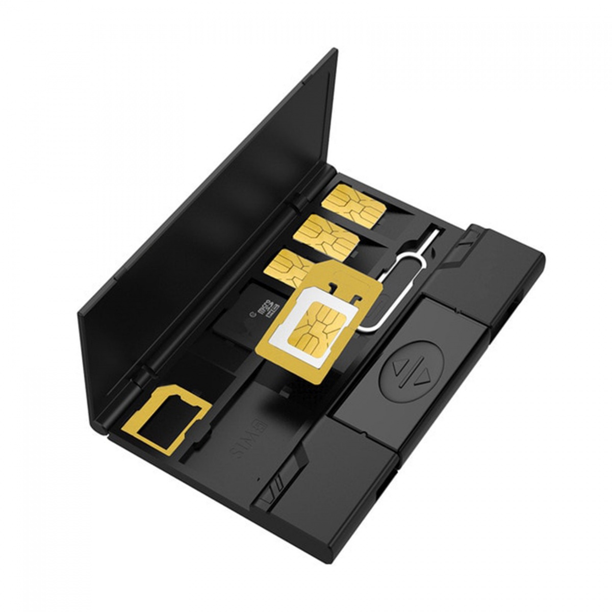 Sim And SD Card Organizer With OTG - Black - LatestGadget
