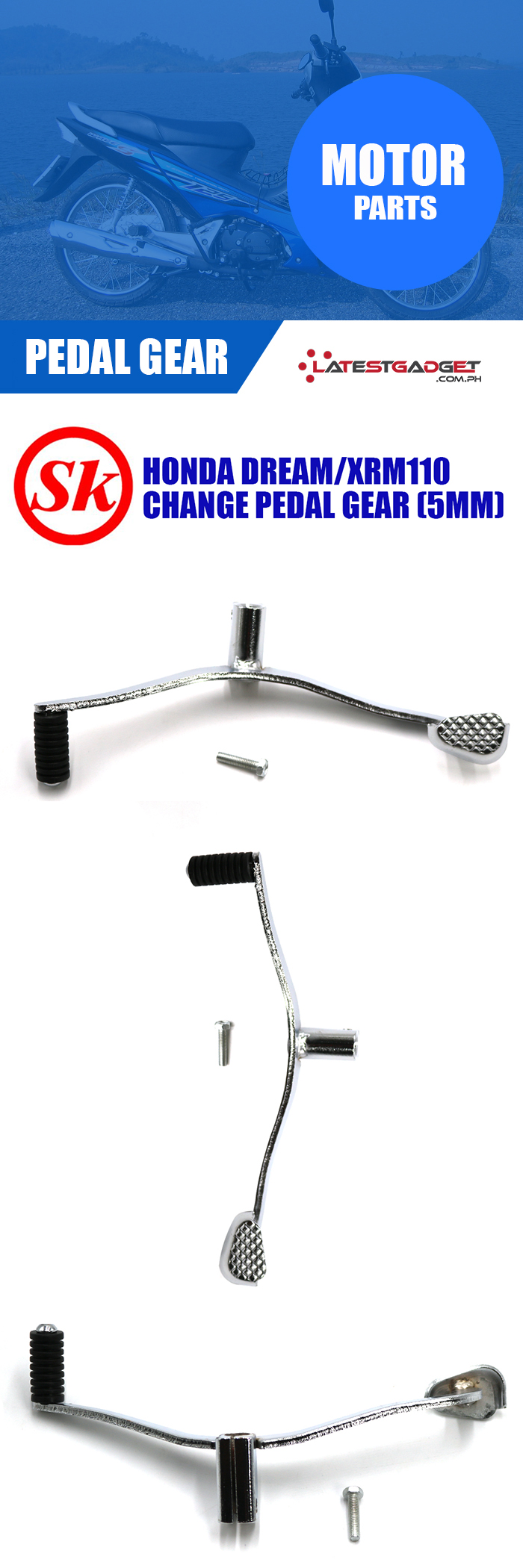 SK Change Pedal Gear 5mm For Honda Dream / XRM110 - LatestGadget