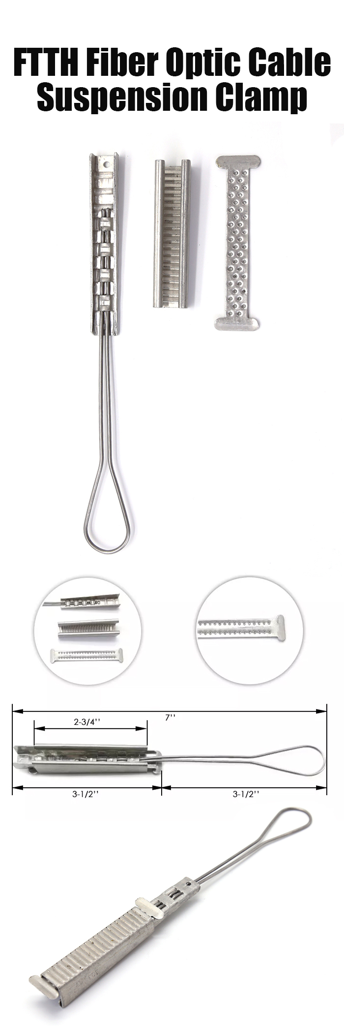 FTTH Fiber Optic Drop P Clamp Suspension Wire Clamp Tensioner ...