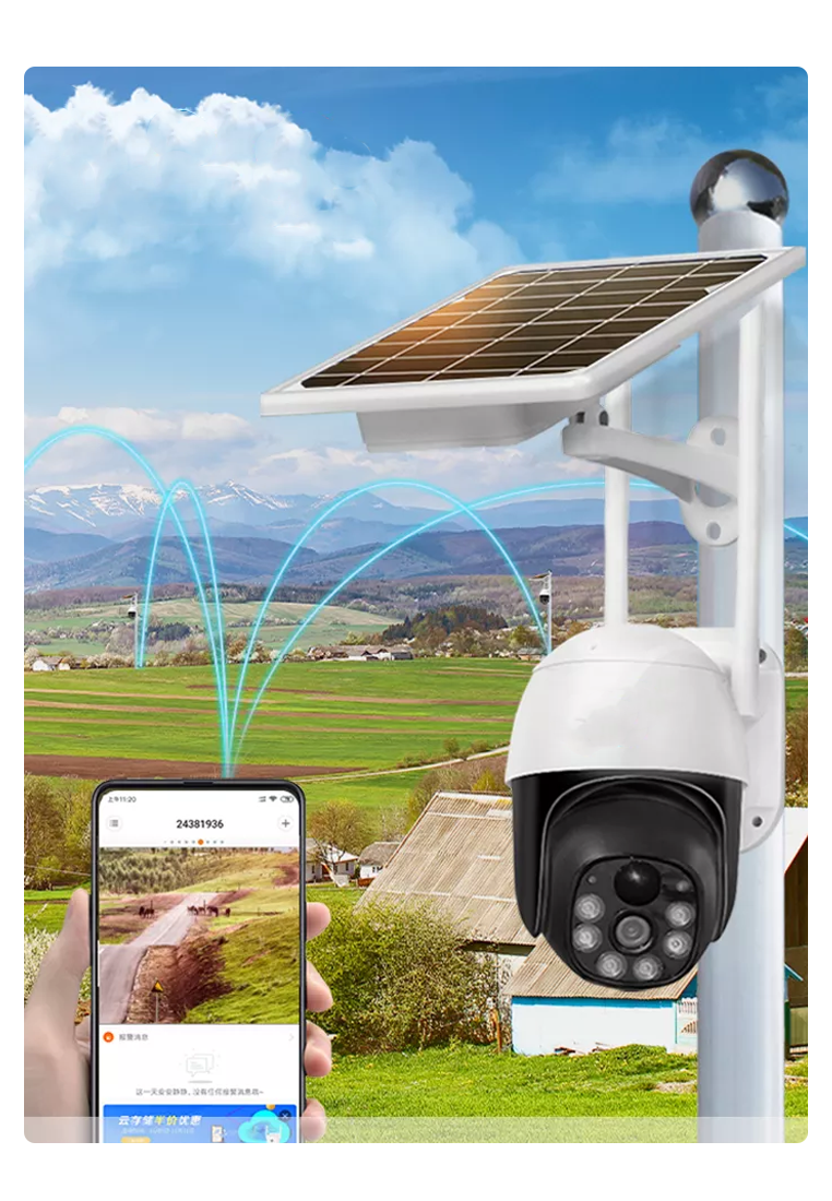 Solar Powered IP Camera CCTV WIFI Connection - White - LatestGadget
