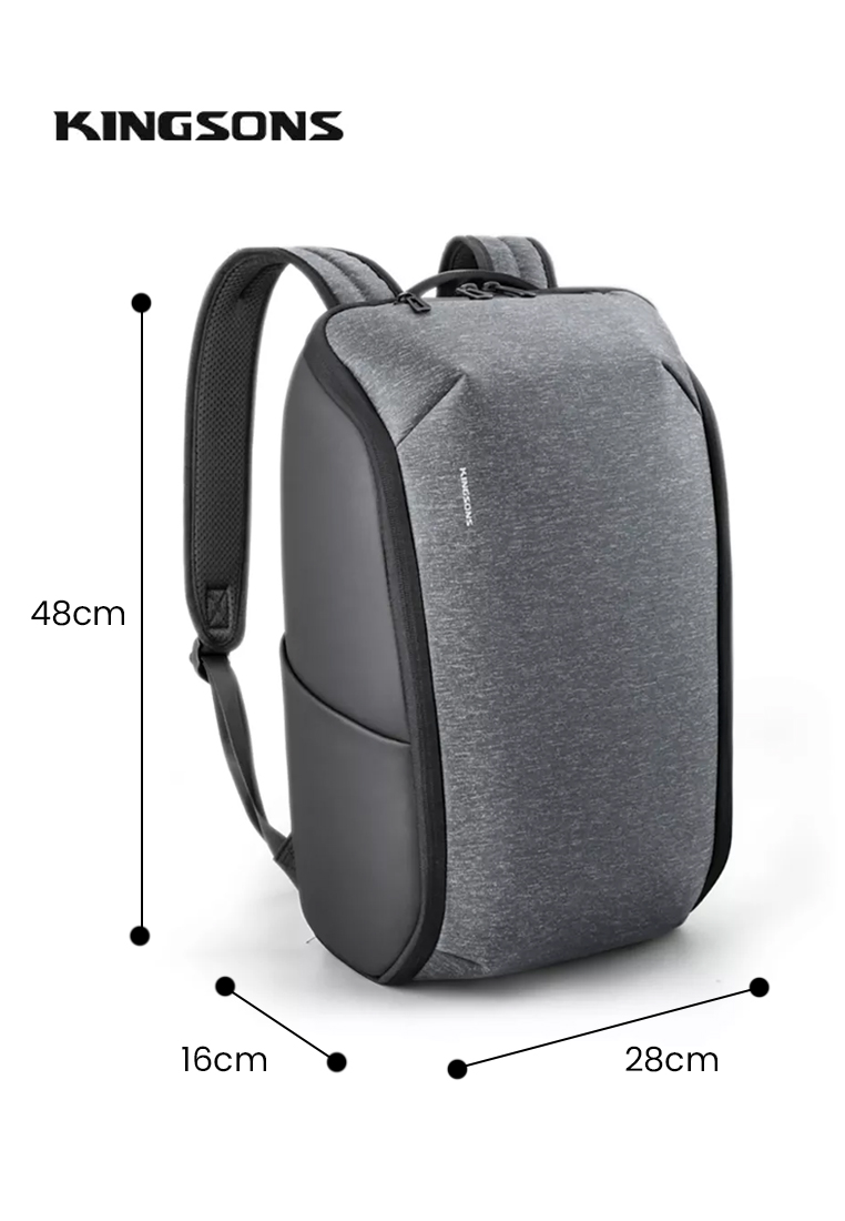 Kingsons 3203W 19L Backpack With USB Port 28x48x16cm - Gray - LatestGadget