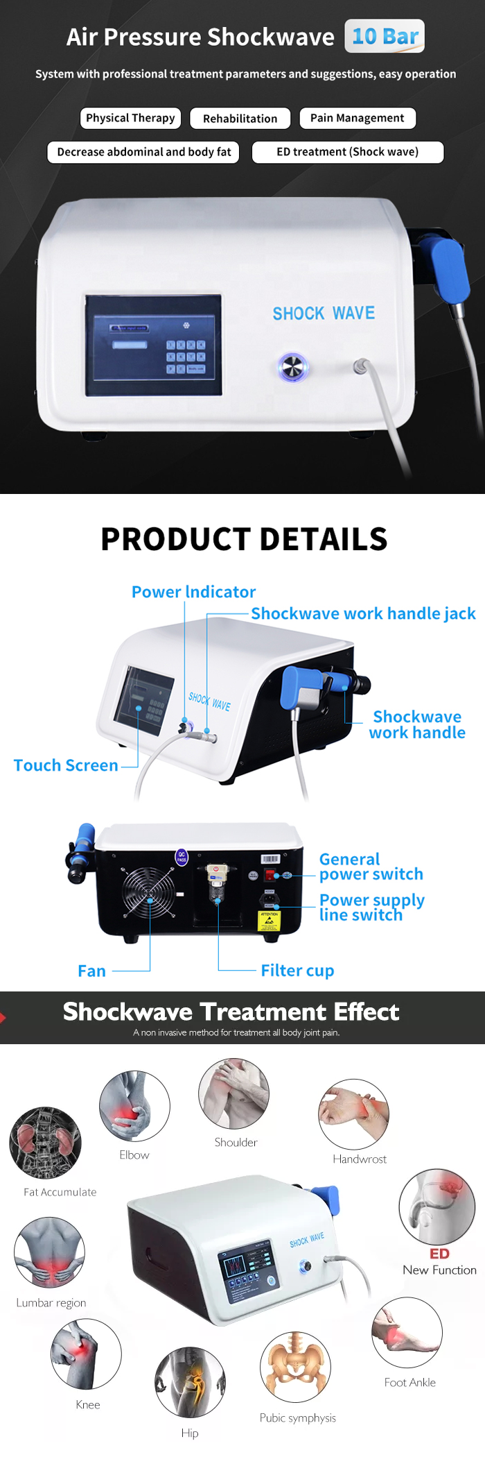 Pneumatic Shockwave Physiotherapy Device - LatestGadget